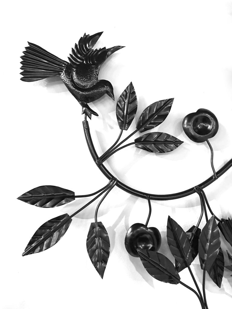 Mexican Black Wrought Iron Tree of Life Wall Planter at 1stDibs ...