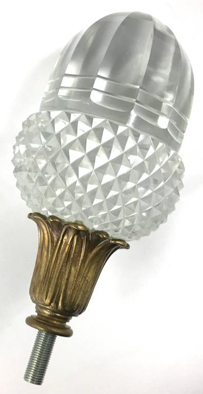 Monumental Crystal Acorn Newel Post Finial at 1stDibs