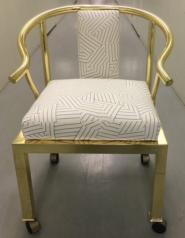Polished Brass Horseshoe Desk Chair by DIA at 1stDibs