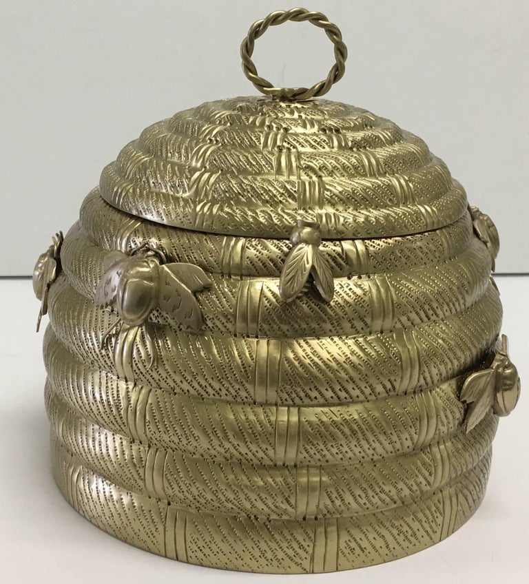 Brass Beehive Lidded Container at 1stDibs