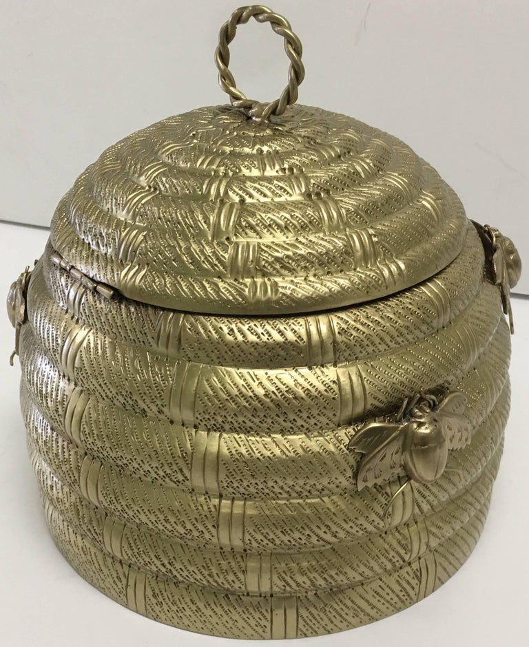 Brass Beehive Lidded Container at 1stDibs