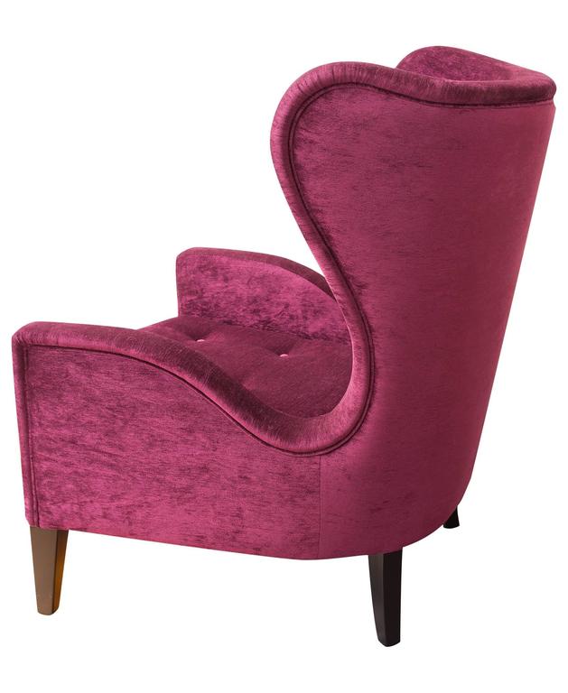Contemporary French Wingback velvet pink Armchair at 1stDibs
