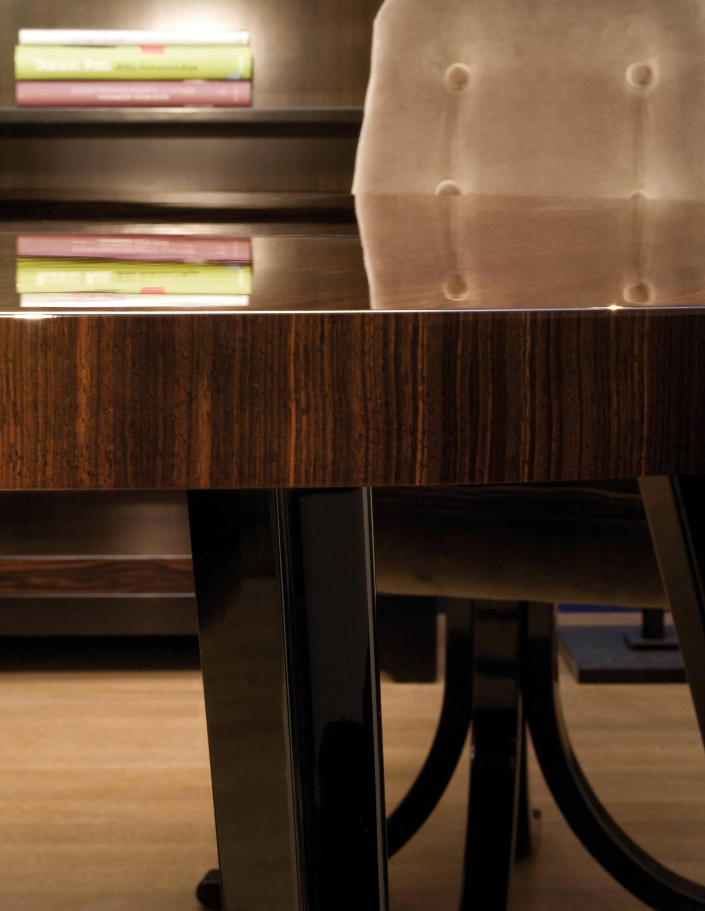 Dom Edizioni Italian Ebony Wood Elliptical Dining Table For Sale at 1stDibs