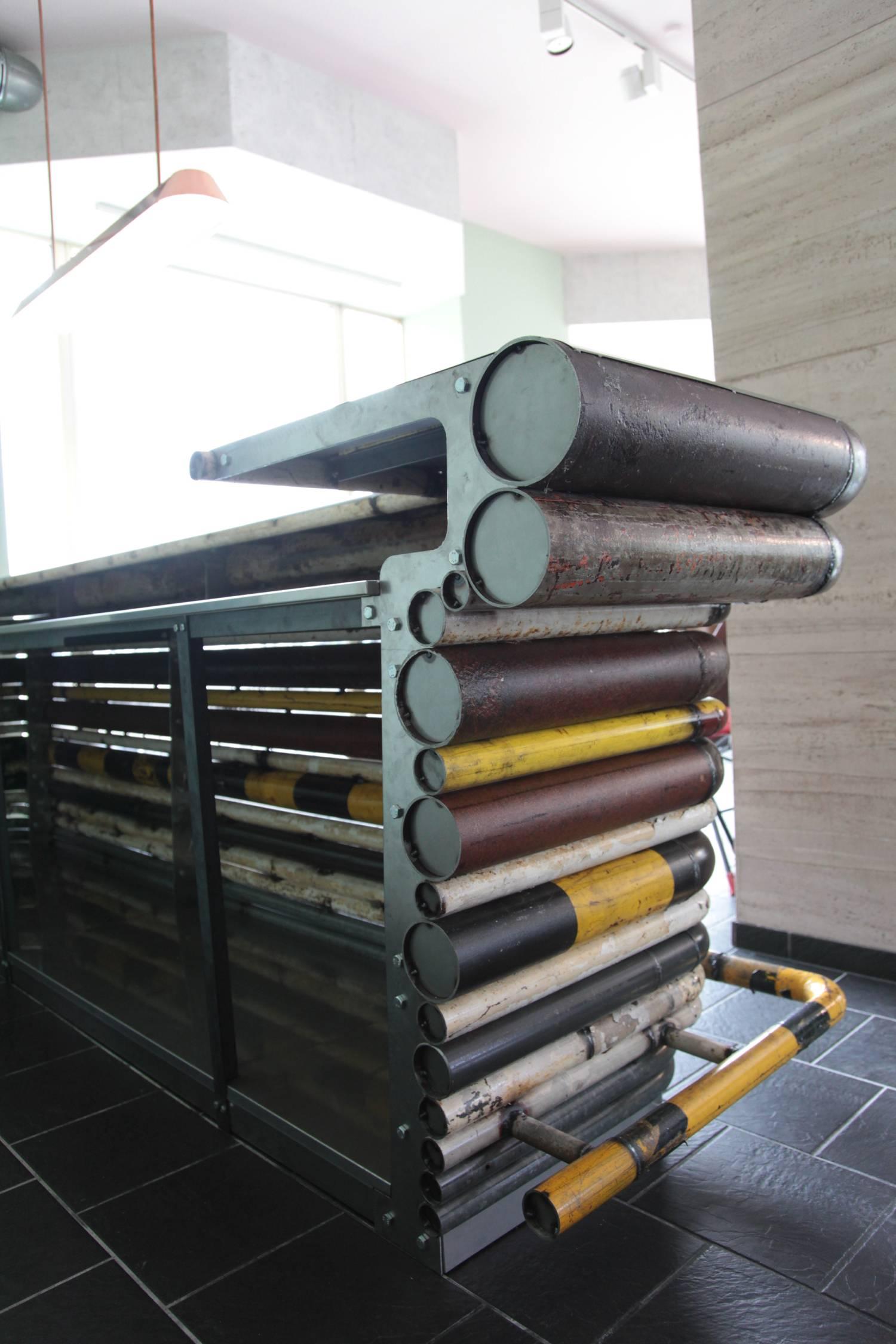 One of a Kind Piet Hein Eek Bar Made Out of Old Pipes and Stainless ...