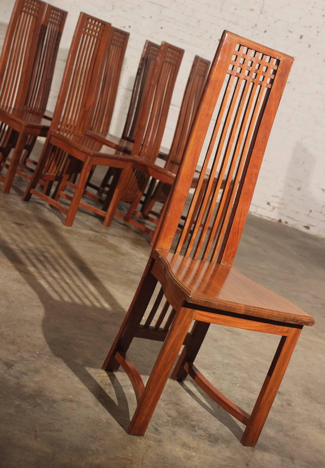 Vintage Mackintosh Style High Back Teak Dining Chairs at 1stDibs ...