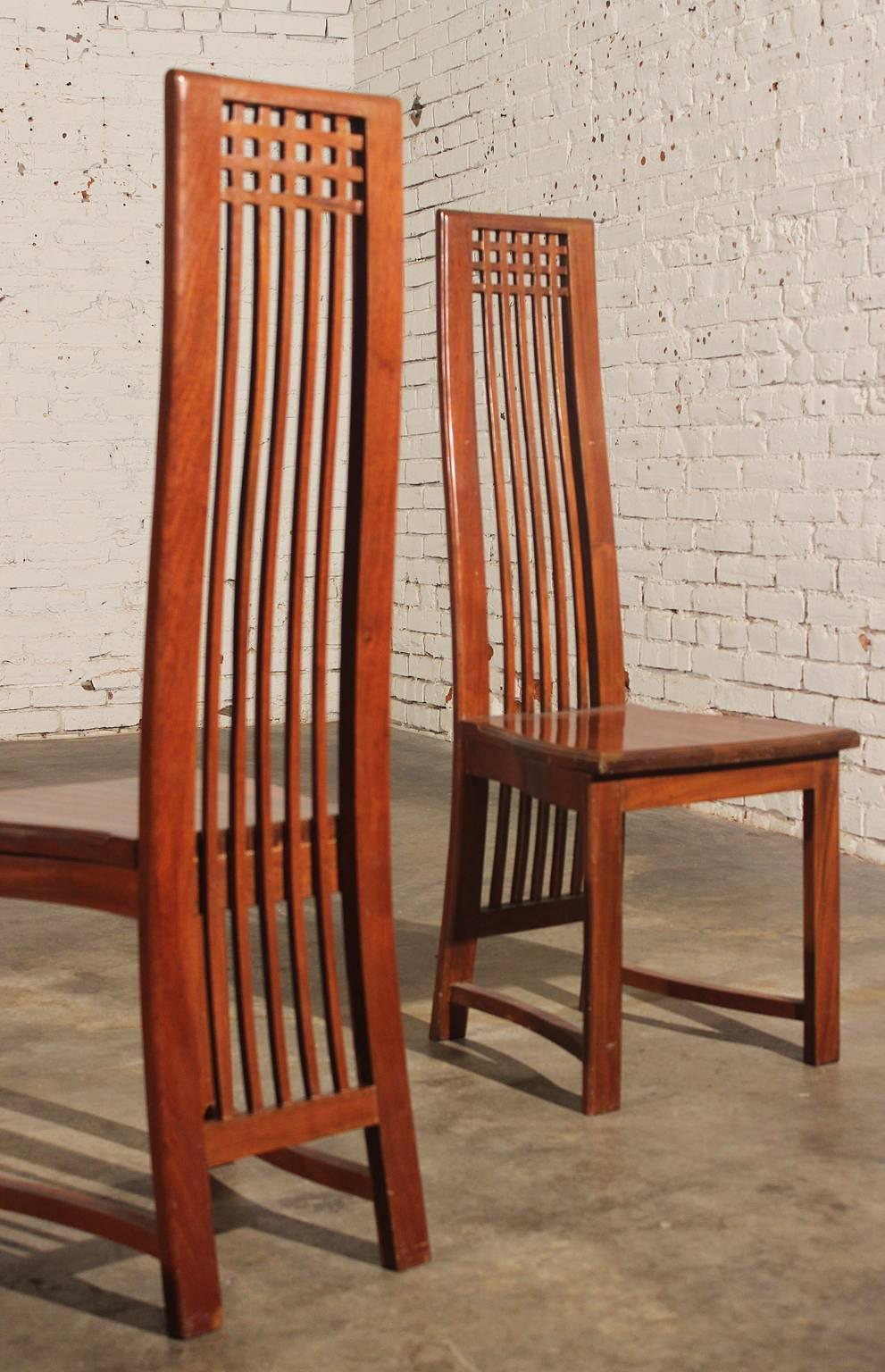 Vintage Mackintosh Style High Back Teak Dining Chairs at 1stDibs ...