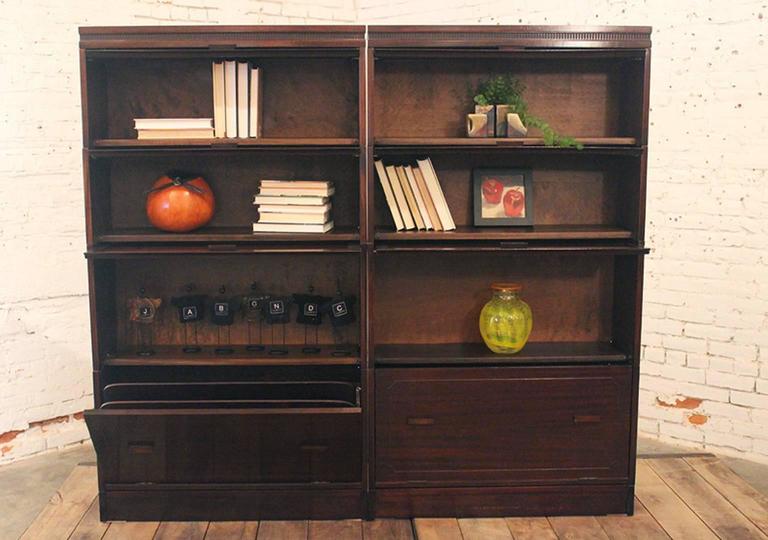 Vintage Federal Style Barrister Stacking Bookcases in Mahogany at 1stDibs
