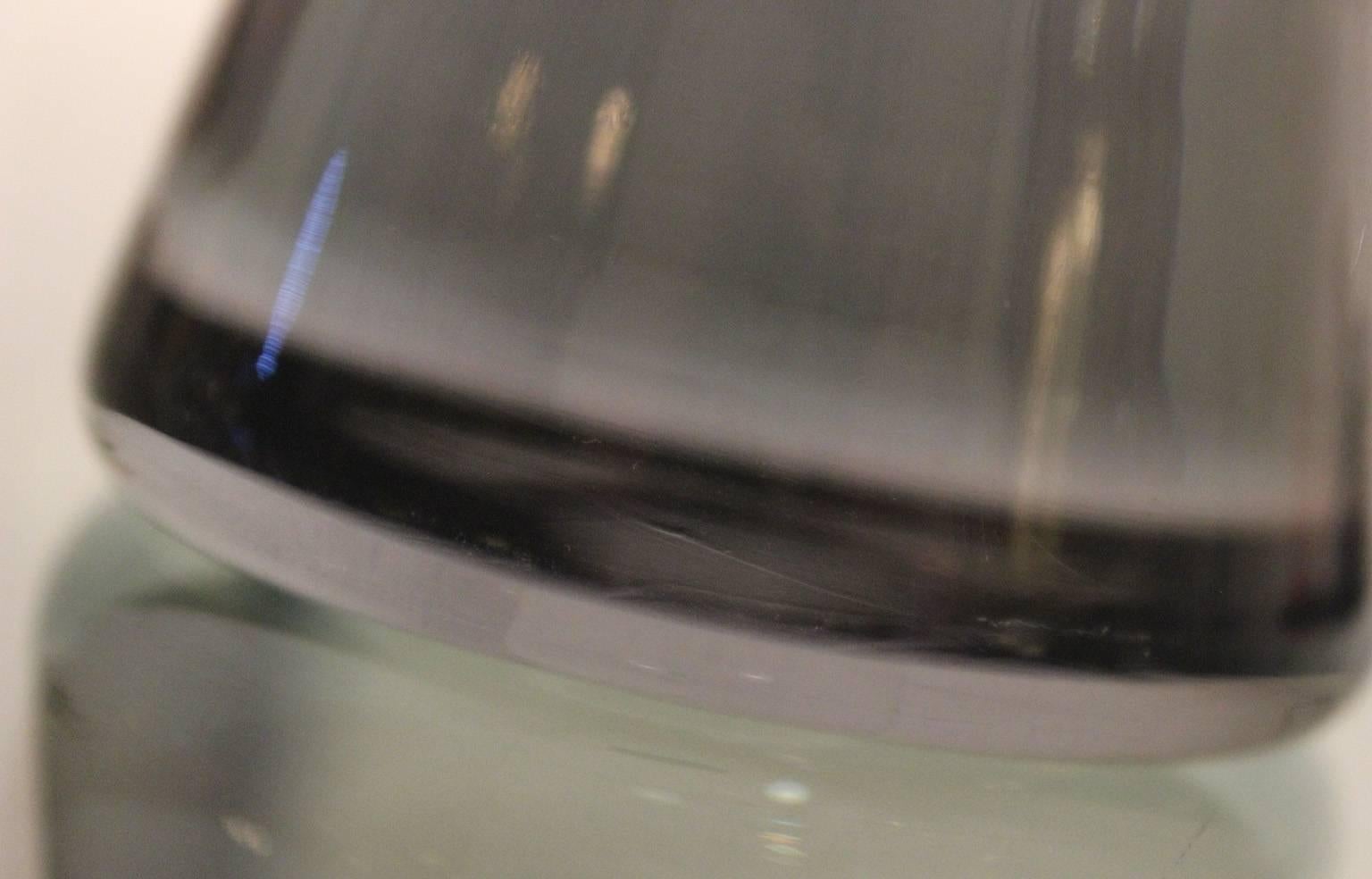 Mid-Century Modern Scandinavian Glass Smoke Grey Pitcher and Cordials ...