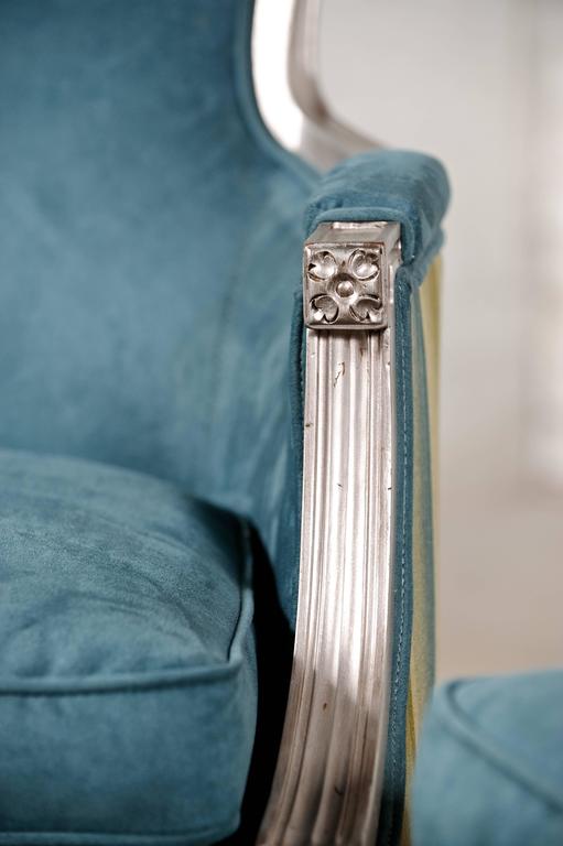 Vintage Neoclassic Chairs in Aqua and Faux Silverleaf at 1stDibs | neo ...
