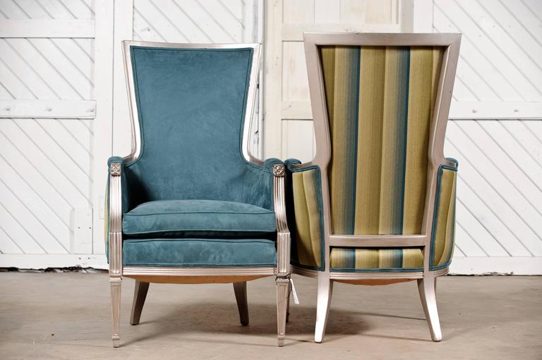 Vintage Neoclassic Chairs in Aqua and Faux Silverleaf at 1stDibs | neo ...