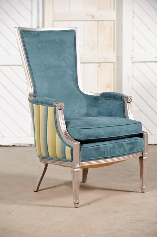 Vintage Neoclassic Chairs in Aqua and Faux Silverleaf at 1stDibs | neo ...