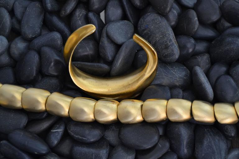 Vintage Clara Studio Inc Brushed Gold-Tone Necklace and Bracelet at ...