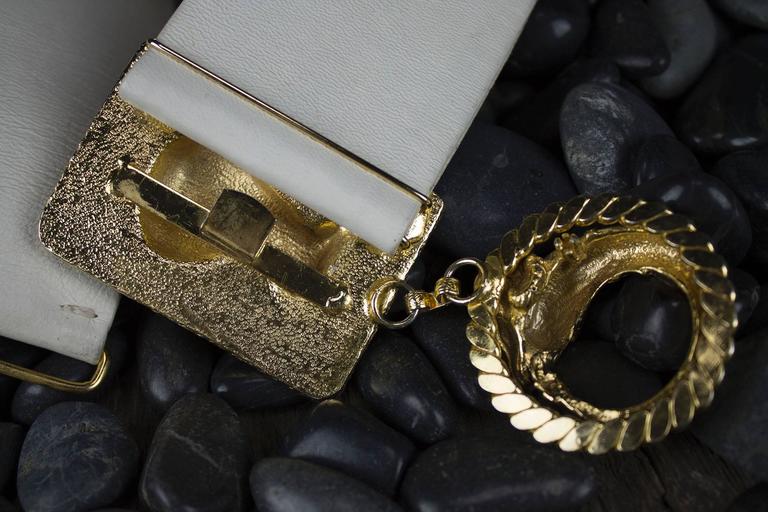 Christian Dior Leather Belt with Gold-Tone Sultan in Turban and Rams ...