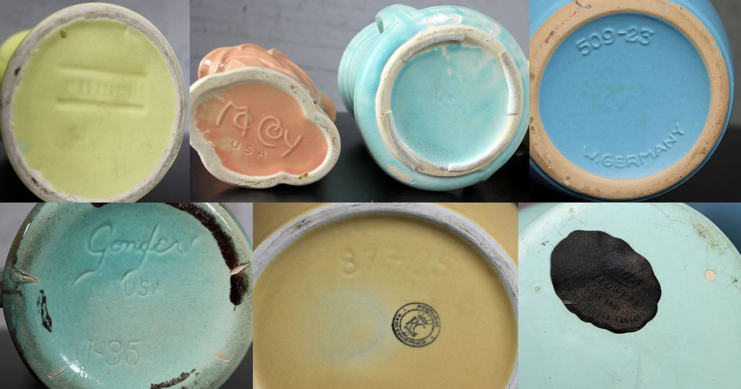 Vintage Collection of Seven Mid-Century Pottery Vases Various Makers ...