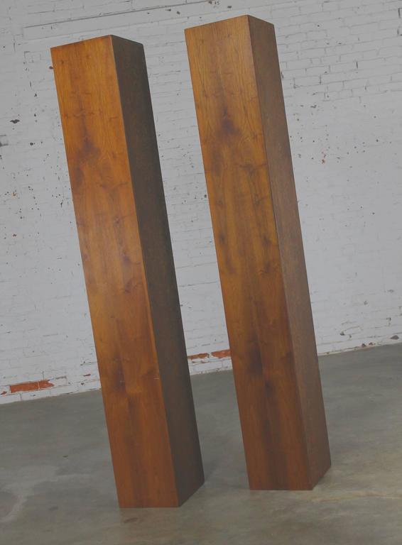 Mid-Century Modern Teak Column Book or Display Cases at 1stDibs