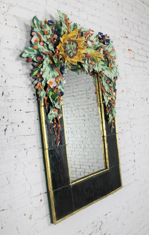 Contemporary Ceramic Floral Large Mirror by George Alexander at 1stDibs ...