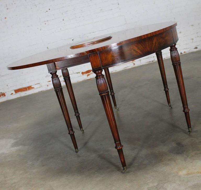 Federal Style Mahogany and Leather Flip Top Demilune or Game Table by ...
