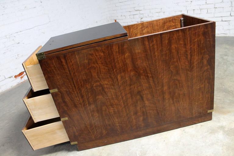 Campaign Style Chest Type Drexel Dry Bar Vintage, Mid-Century at 1stDibs