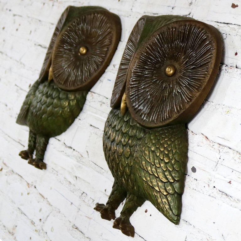 Owl Wall Hanging Sculpture Plaques by Burwood Product Co Mid-Century ...