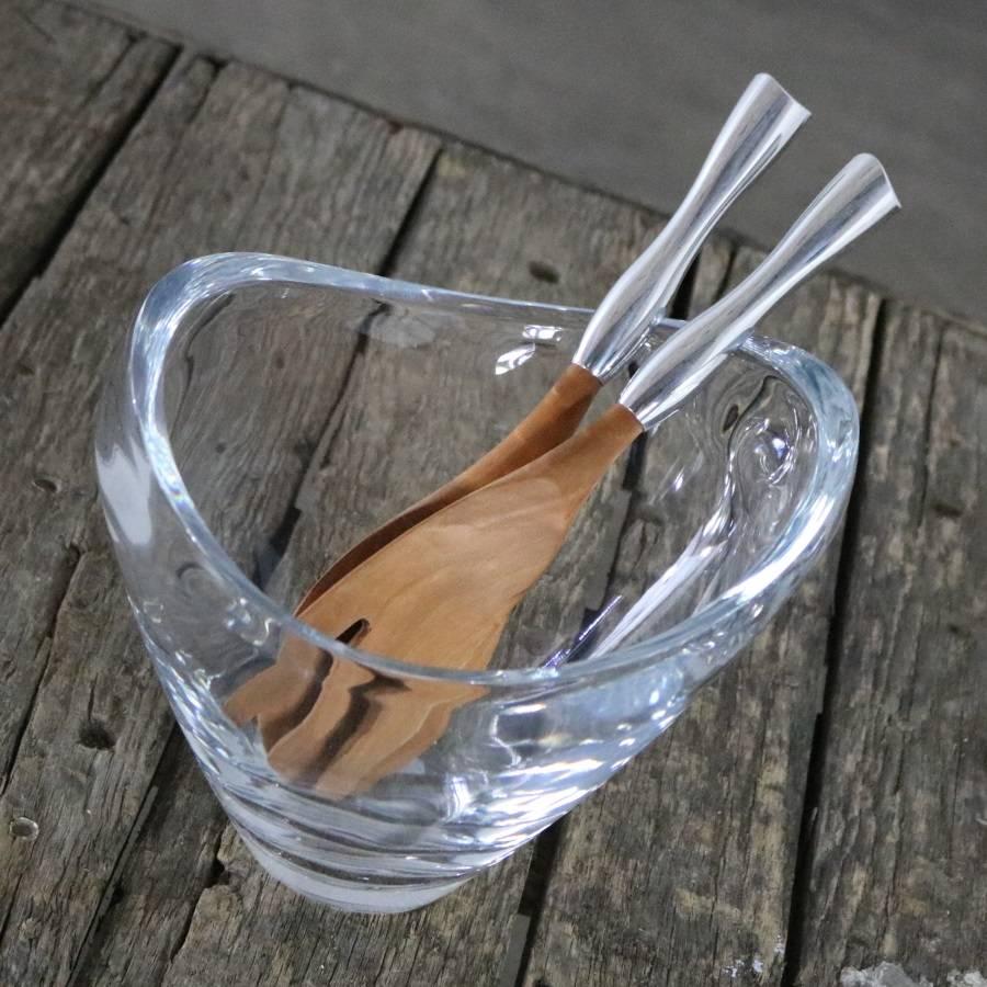 Nambe Neil Cohen Amore Crystal Bowl with Nambe Karim Rashid Salad ...