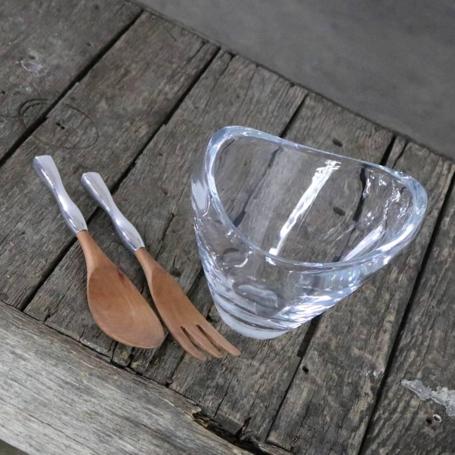 Nambe Neil Cohen Amore Crystal Bowl with Nambe Karim Rashid Salad ...