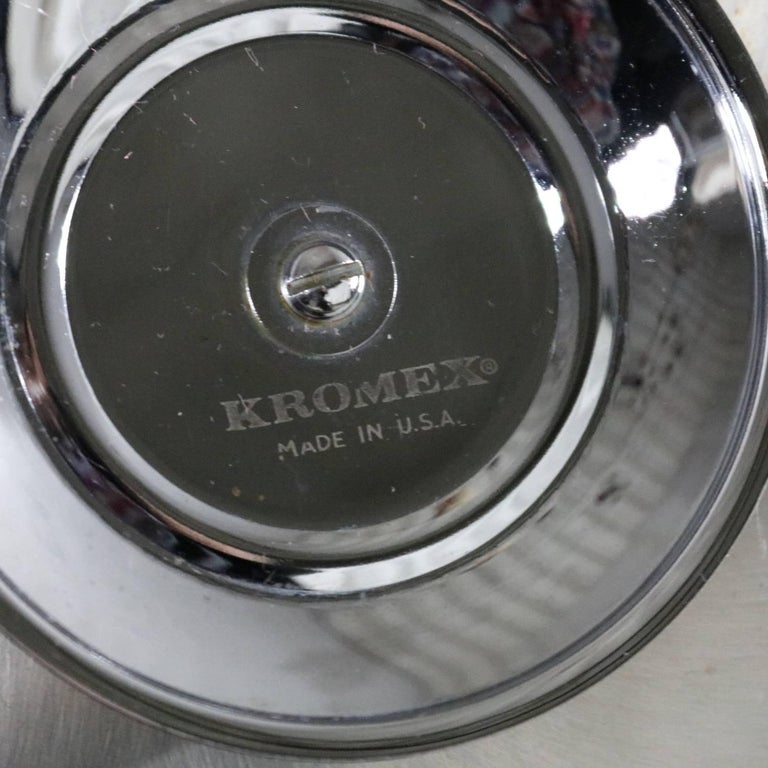 Kromex Trio of Chrome and Gold Tone Serving and Tidbit Trays For Sale ...