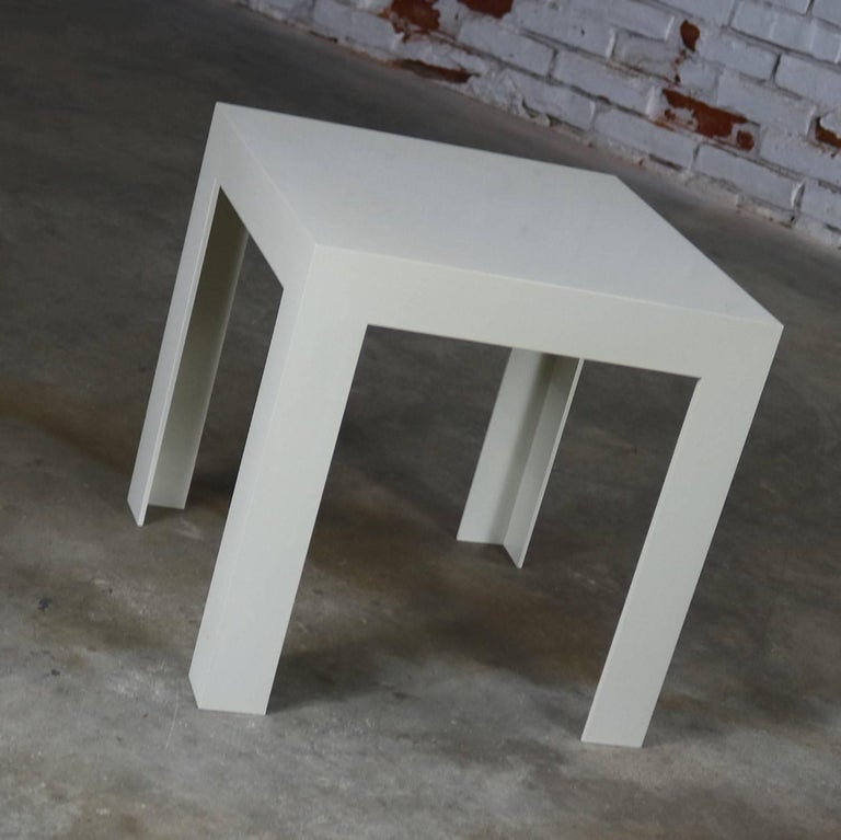 Syroco Parsons Tables White and Ivory Plastic Mid-Century Modern at 1stDibs