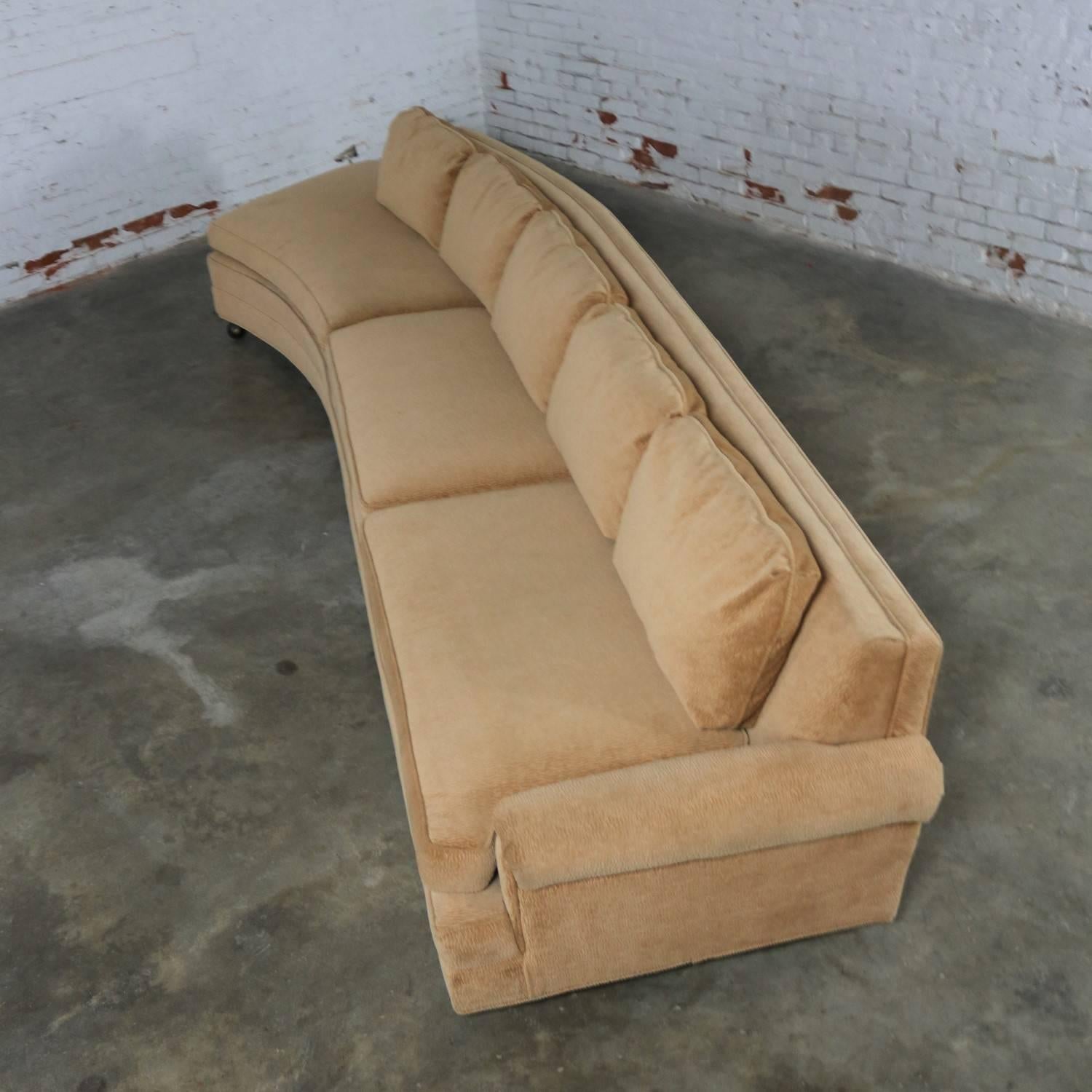Extra Long Curved Single Arm Sofa Style of Harvey Probber at 1stDibs