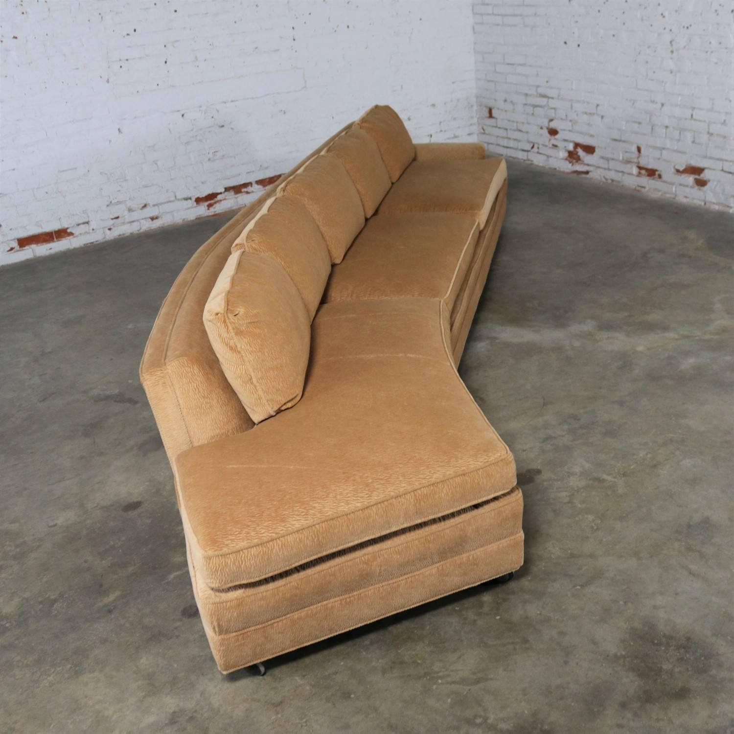 Extra Long Curved Single Arm Sofa Style of Harvey Probber at 1stDibs