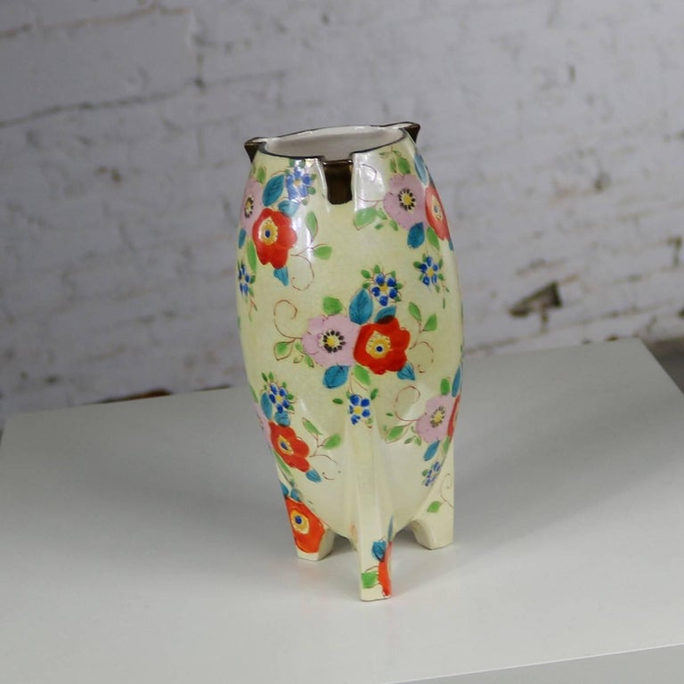 Japanese Art Deco Lusterware Vase Floral with Gold Accent, circa 1930s ...