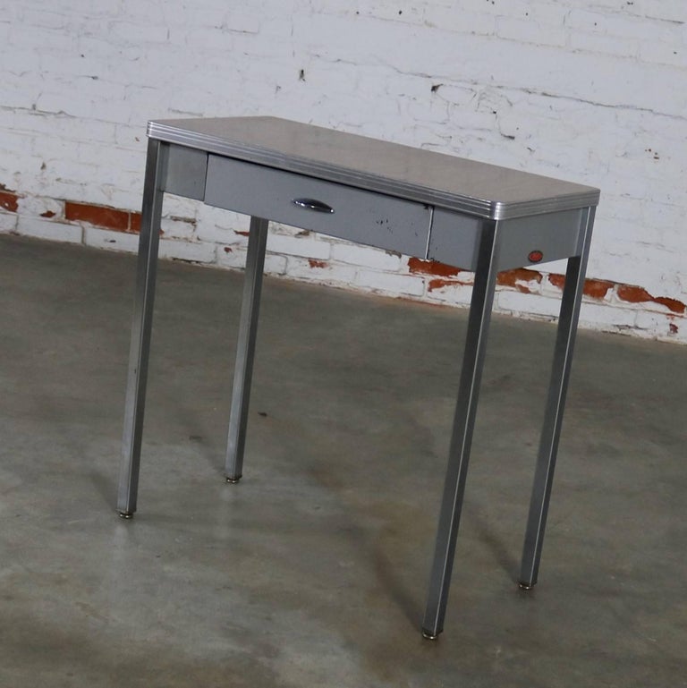 Art Deco Machine Age Streamline Moderne Table Desk by Royal Metal ...