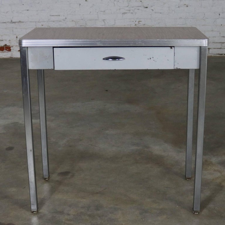 Art Deco Machine Age Streamline Moderne Table Desk by Royal Metal ...