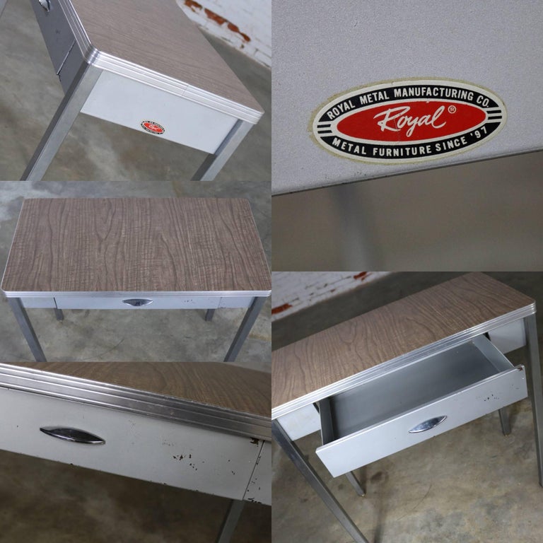 Art Deco Machine Age Streamline Moderne Table Desk by Royal Metal ...