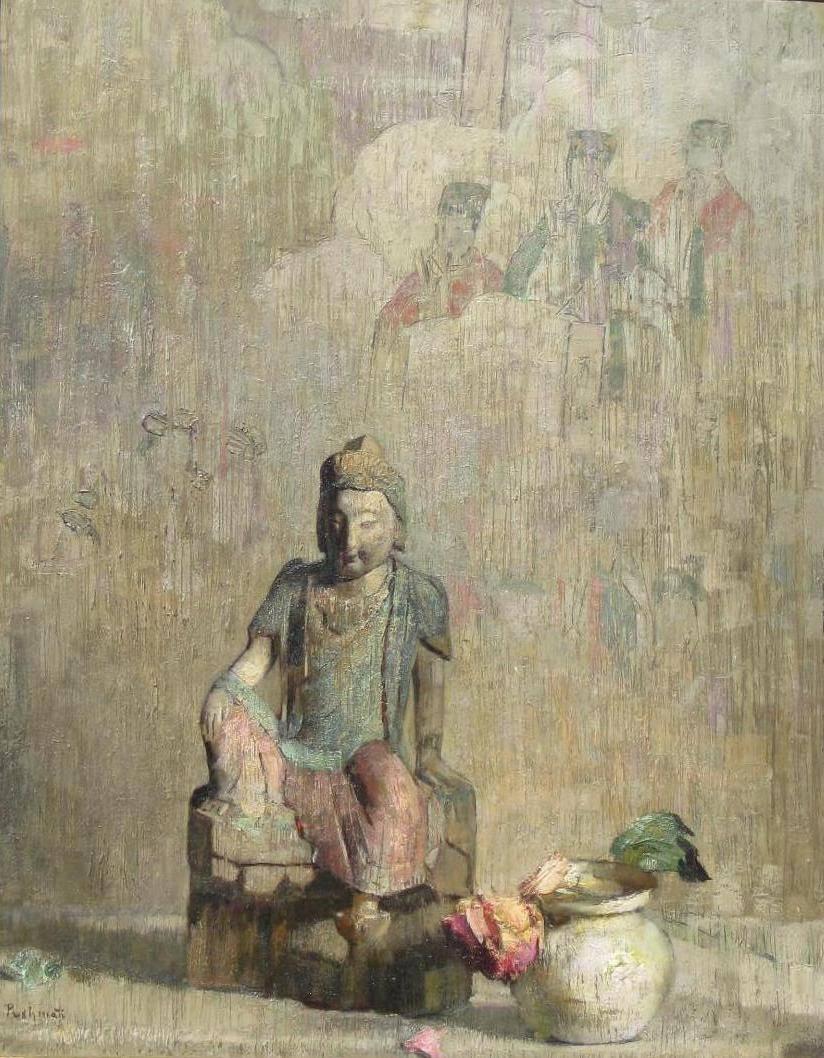 Hovsep Pushman Oil on Board, "God of Fading Flowers" For Sale at 1stdibs