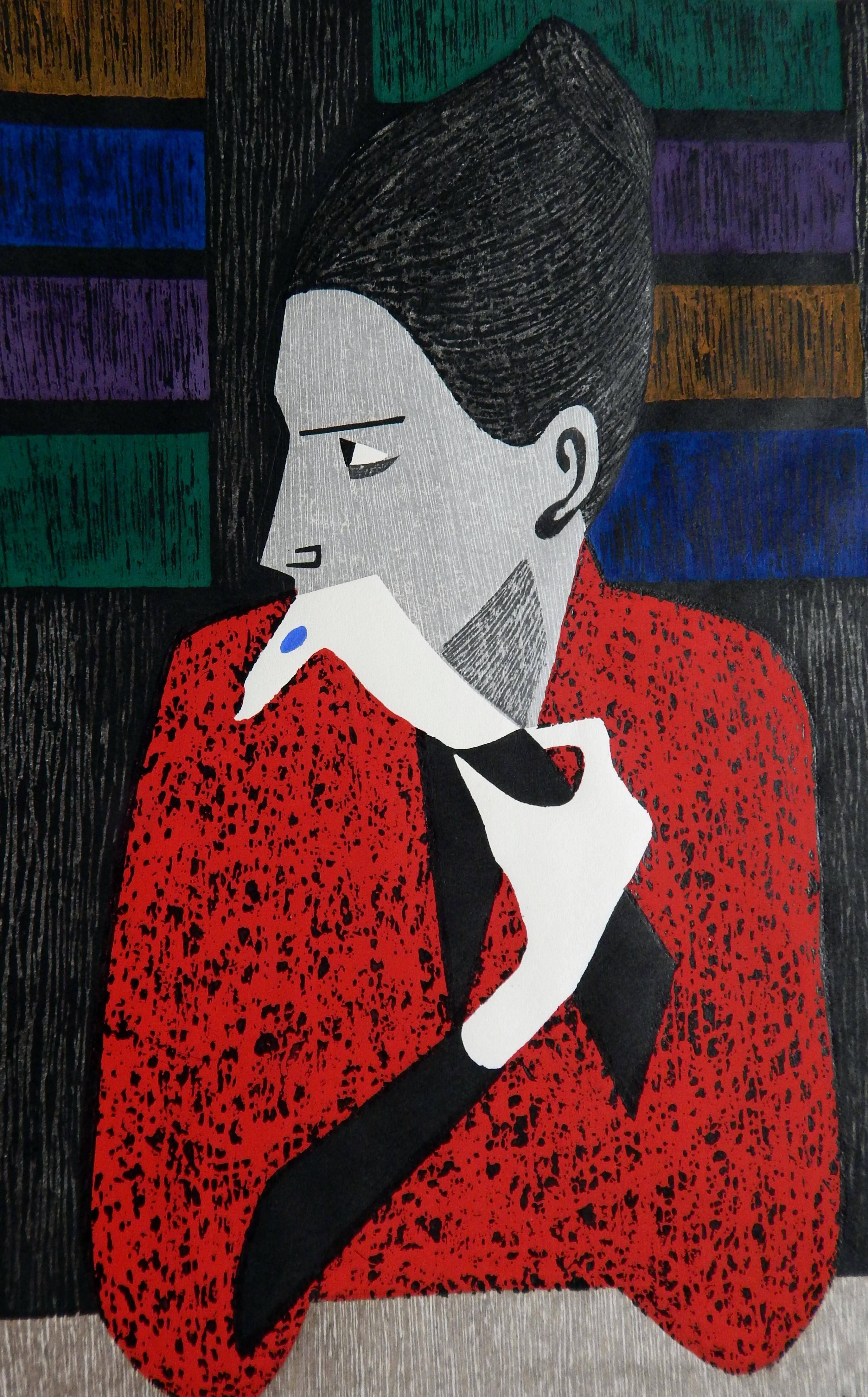 Kiyoshi Saito Color Woodblock, 1960, "Shop Girl-Cardin, Paris" at ...
