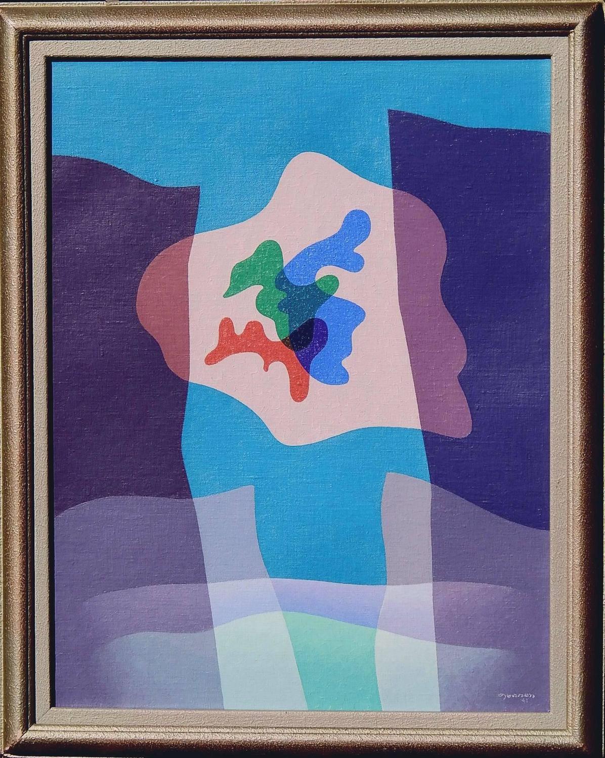 Raymond Jonson Abstract Oil on Canvas, 1941, Oil No. 2 For Sale at 1stdibs