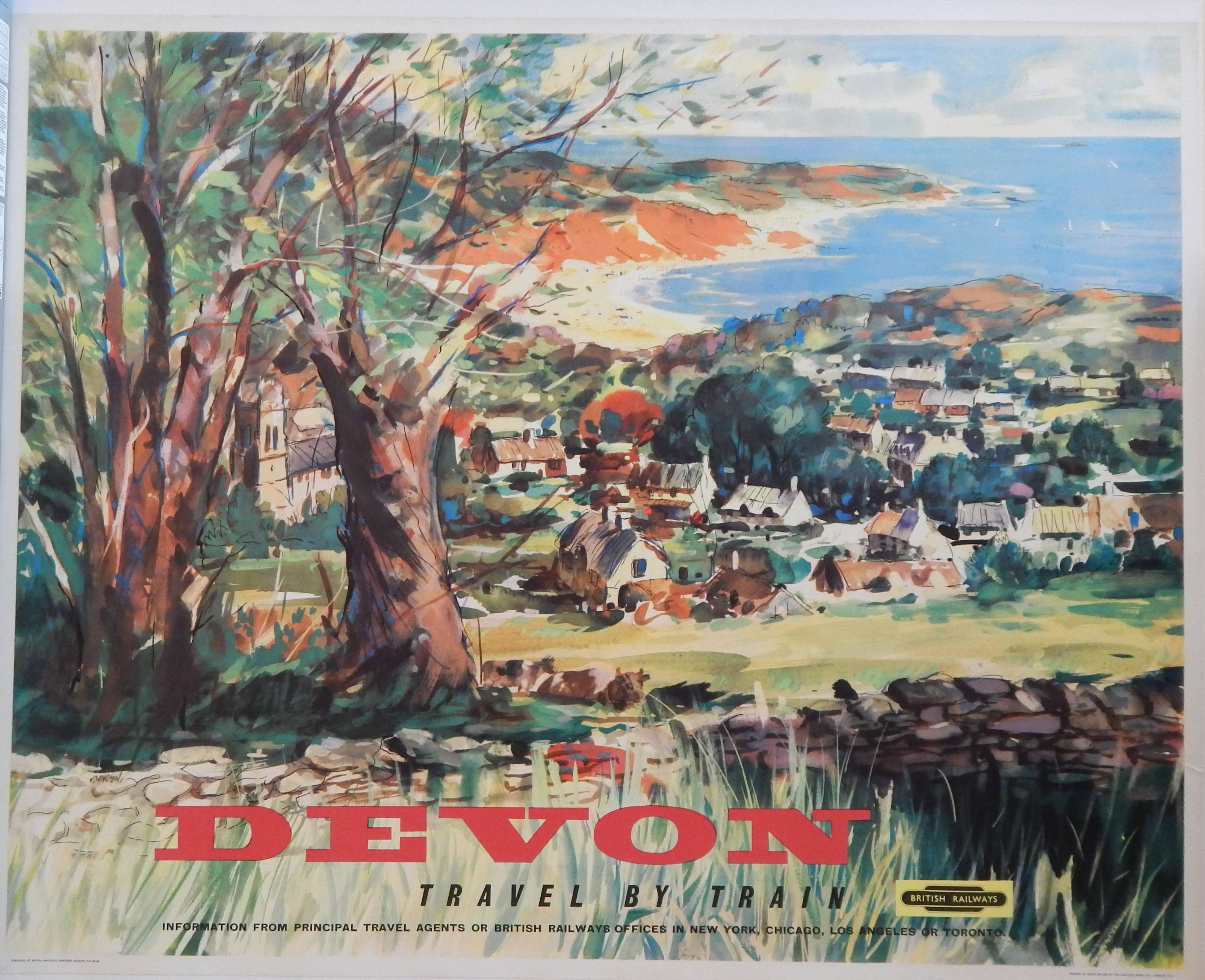Original Vintage British Railways Poster, Devon, Travel by Train at ...
