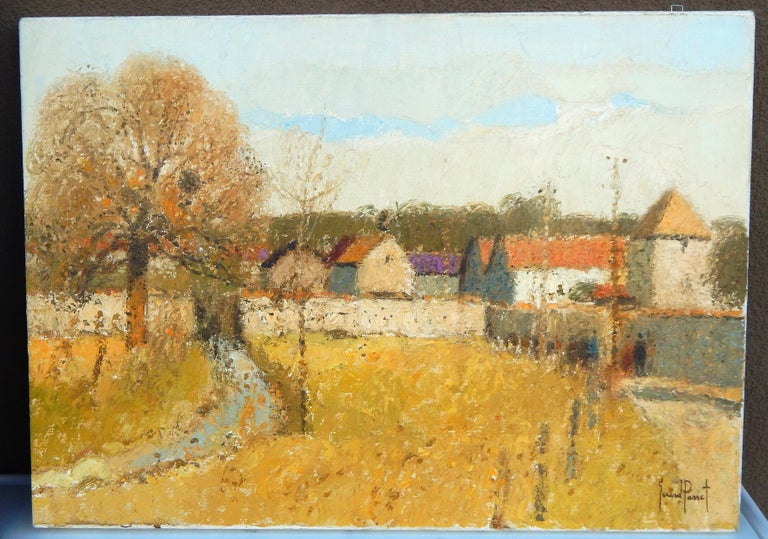 French Artist Gerard Passet Oil on Canvas - White Wall Landscape at 1stDibs