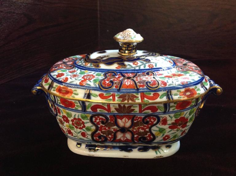 19th Century Imari Style English Porcelain Mini Tureen at 1stDibs
