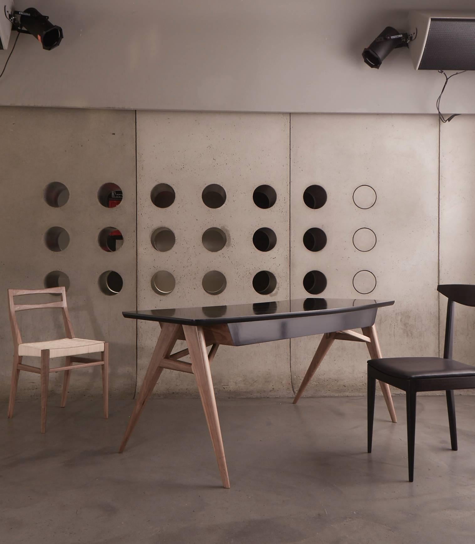 Luteca Roos Desk Handcrafted in Mexico Black Lacquered Walnut or ...