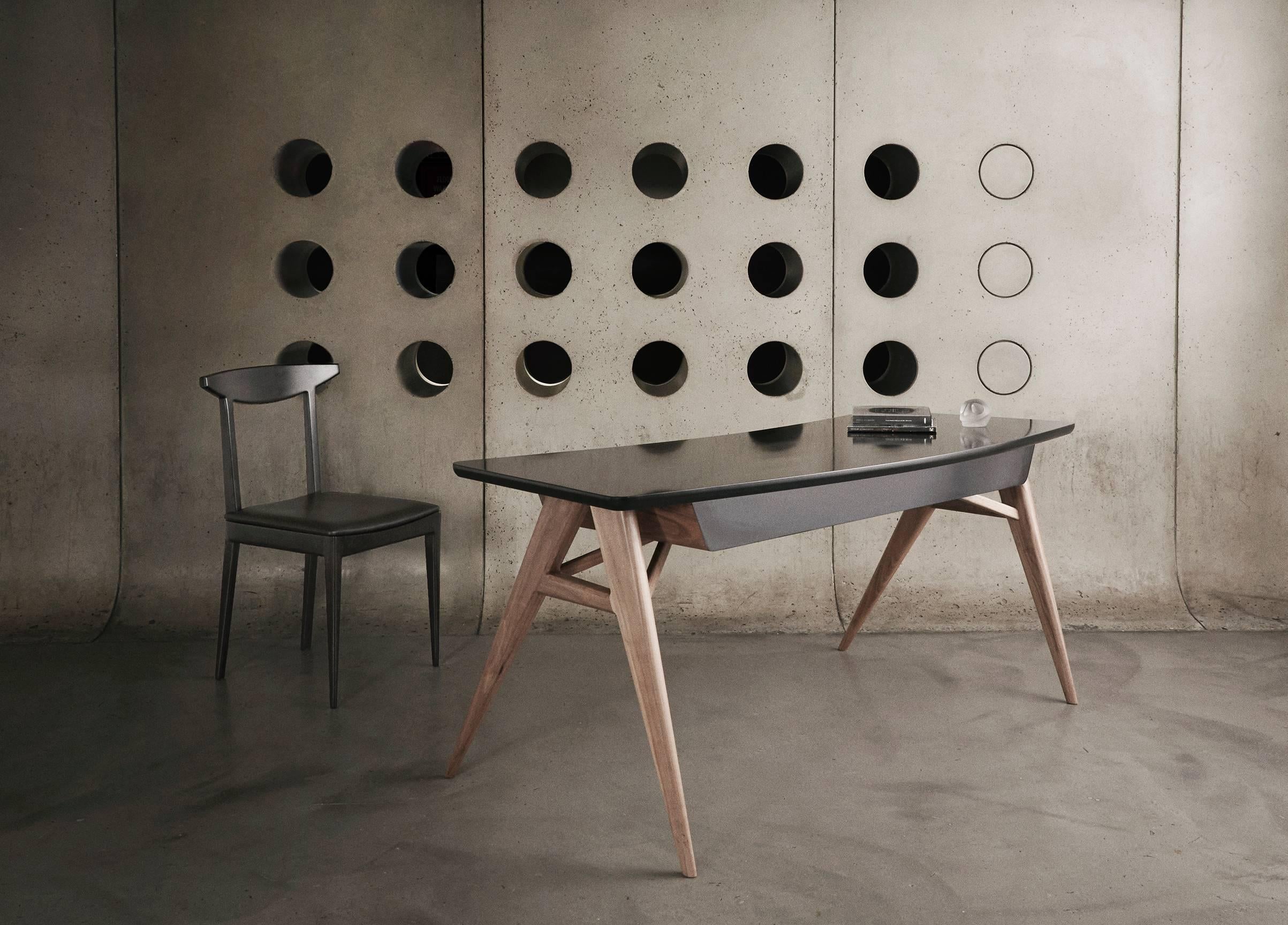 Luteca Roos Desk Handcrafted in Mexico Black Lacquered Walnut or ...