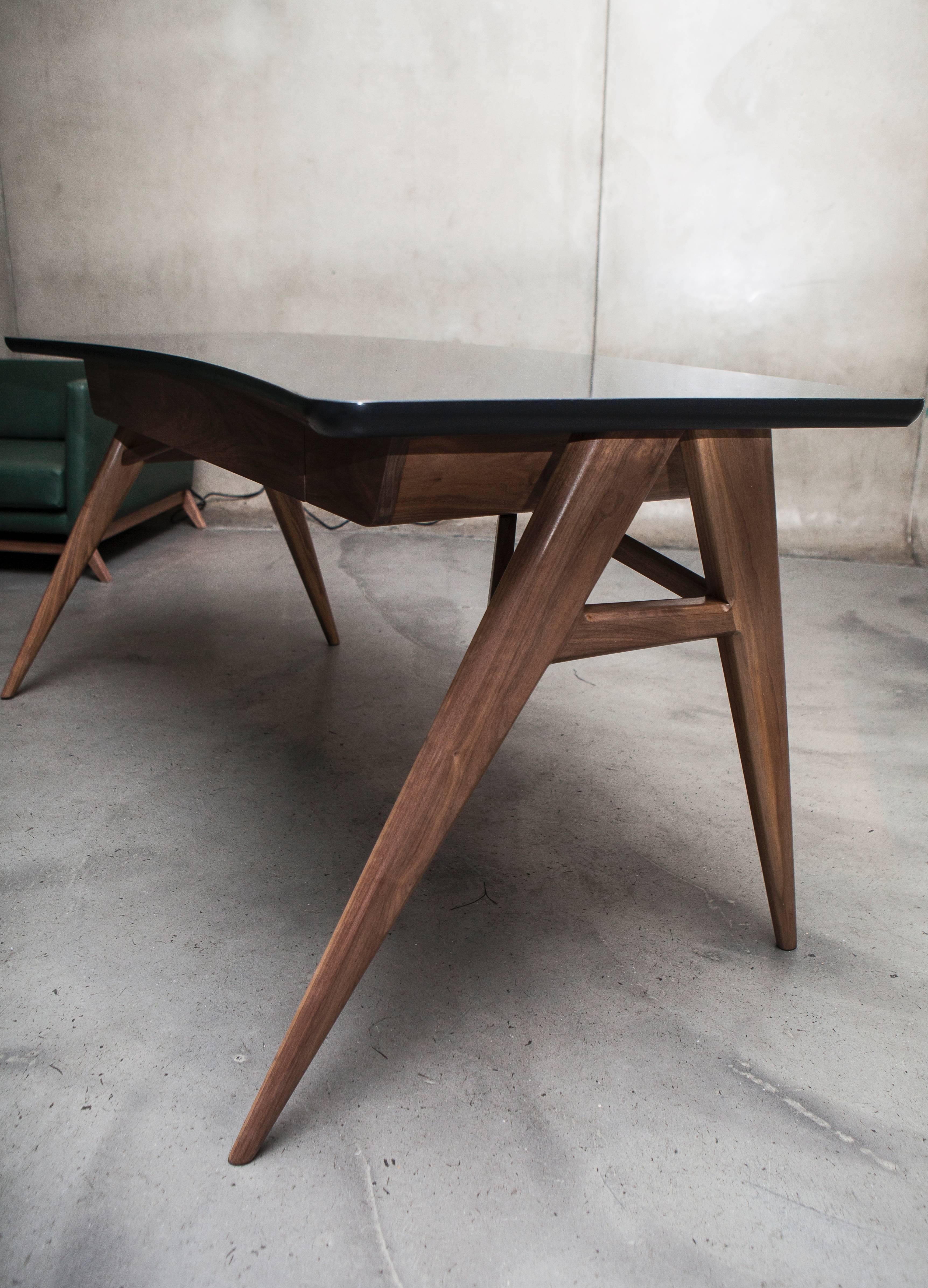 Luteca Roos Desk Handcrafted in Mexico Black Lacquered Walnut or ...