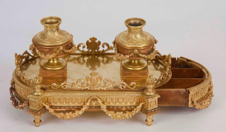 19th Century Gilt Bronze Inkwell at 1stDibs
