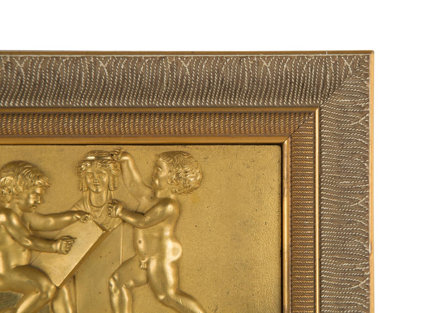 Gilt Bronze Relief Plaque For Sale at 1stdibs