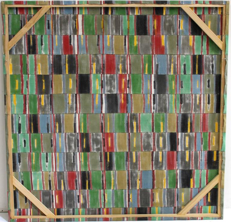 Modern Abstract Woven African Fabric Collage Painting For Sale at ...