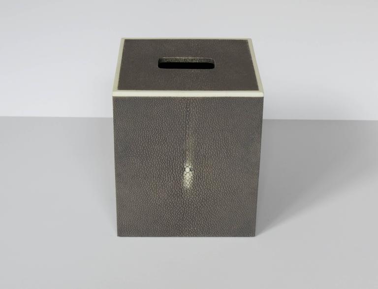 Gray Natural Shagreen Tissue Box For Sale at 1stDibs