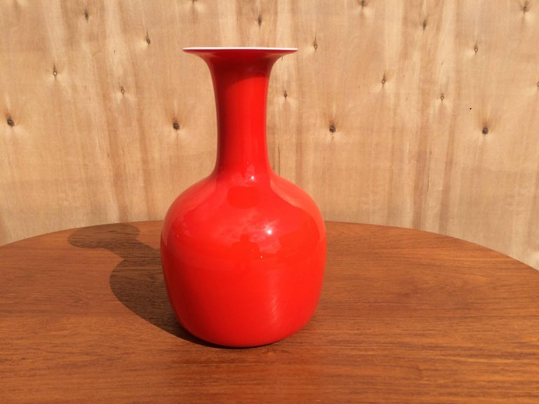 Red Holmegaard Vase at 1stDibs