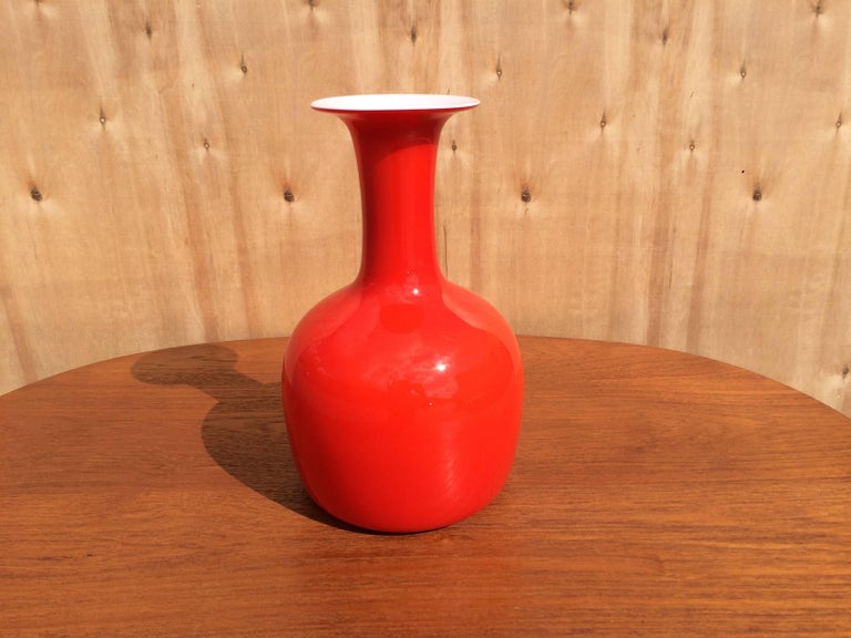 Red Holmegaard Vase at 1stDibs