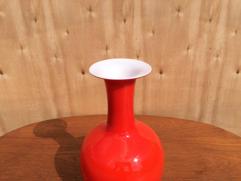 Red Holmegaard Vase at 1stDibs