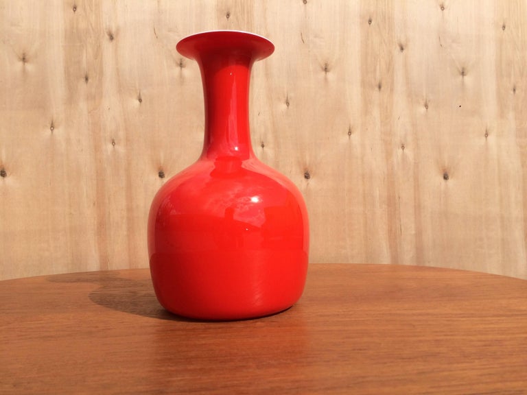 Red Holmegaard Vase at 1stDibs